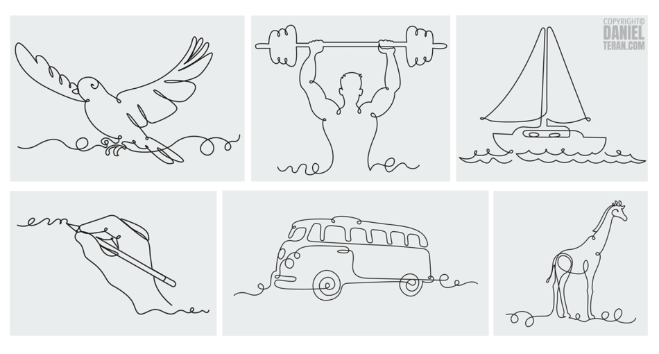 Vector Line Illustrations : Daniel Teran